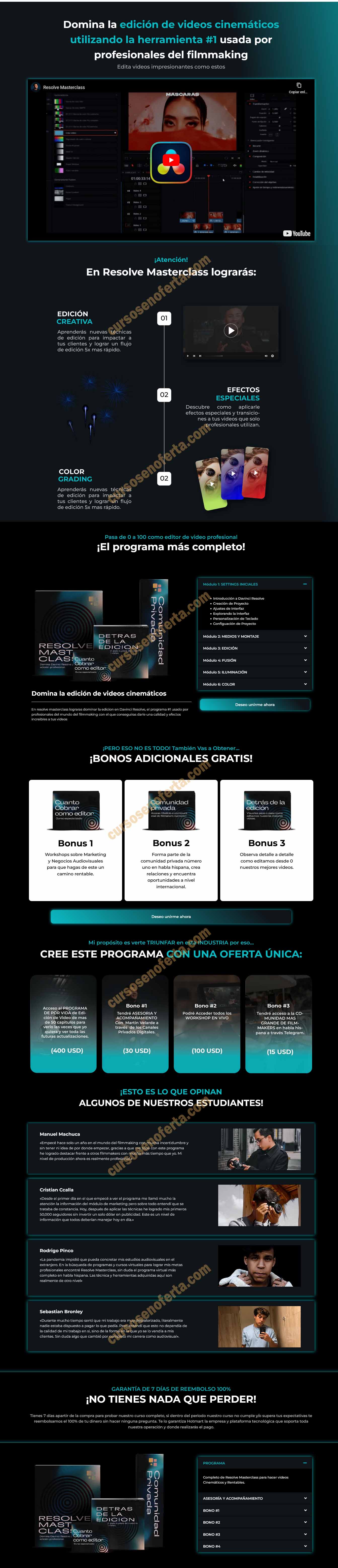 Resolve Masterclass - Visual Media Group - cursosenoferta.com